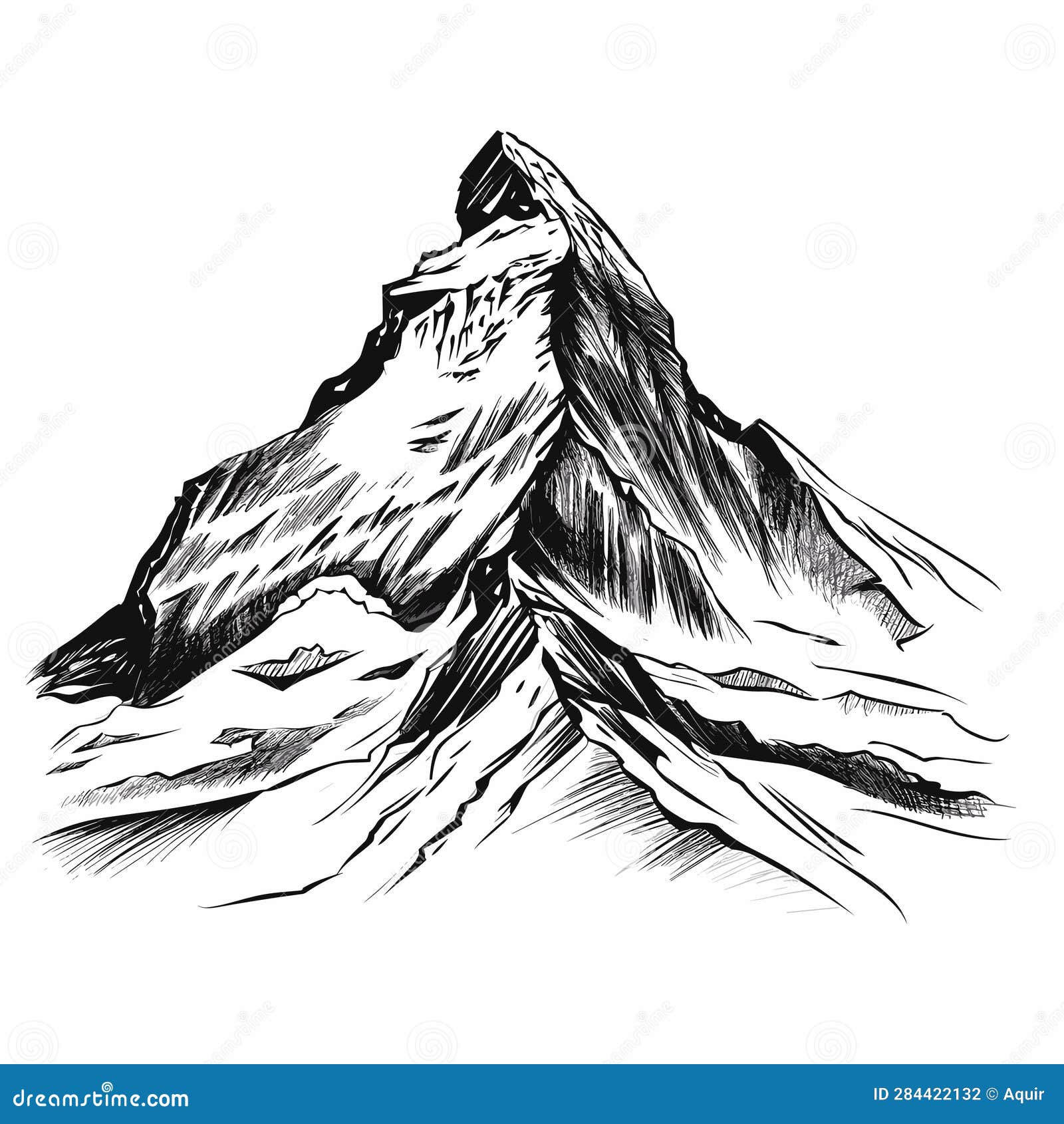 Matterhorn Hand-drawn Comic Illustration. Matterhorn. Vector Doodle ...