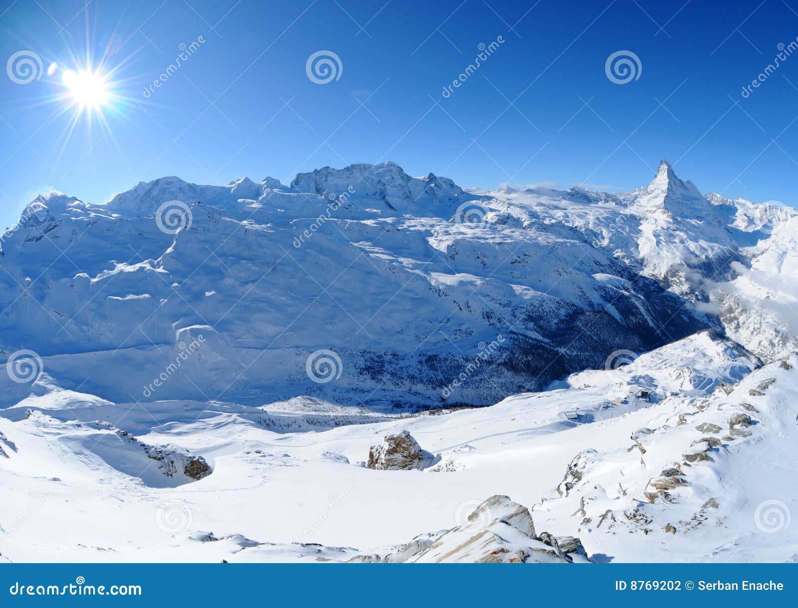 Monte Rosa Mountain Alpine Traverse Haute Route In Alps Royalty-Free ...