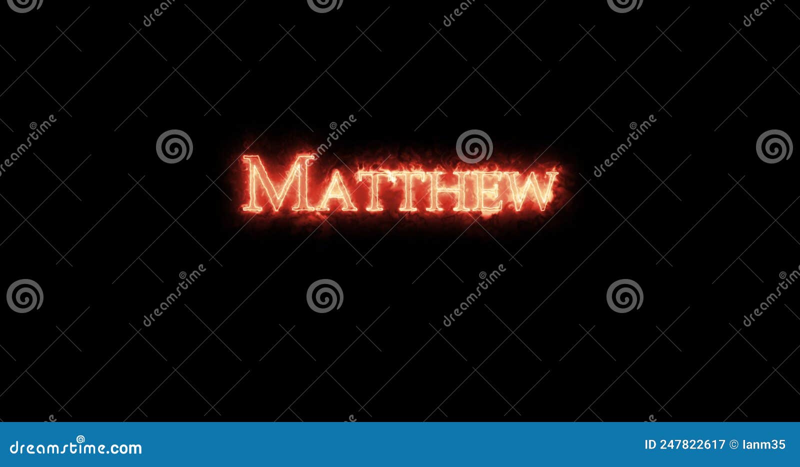 Matthew Written with Fire. Loop Stock Video - Video of name, looping ...