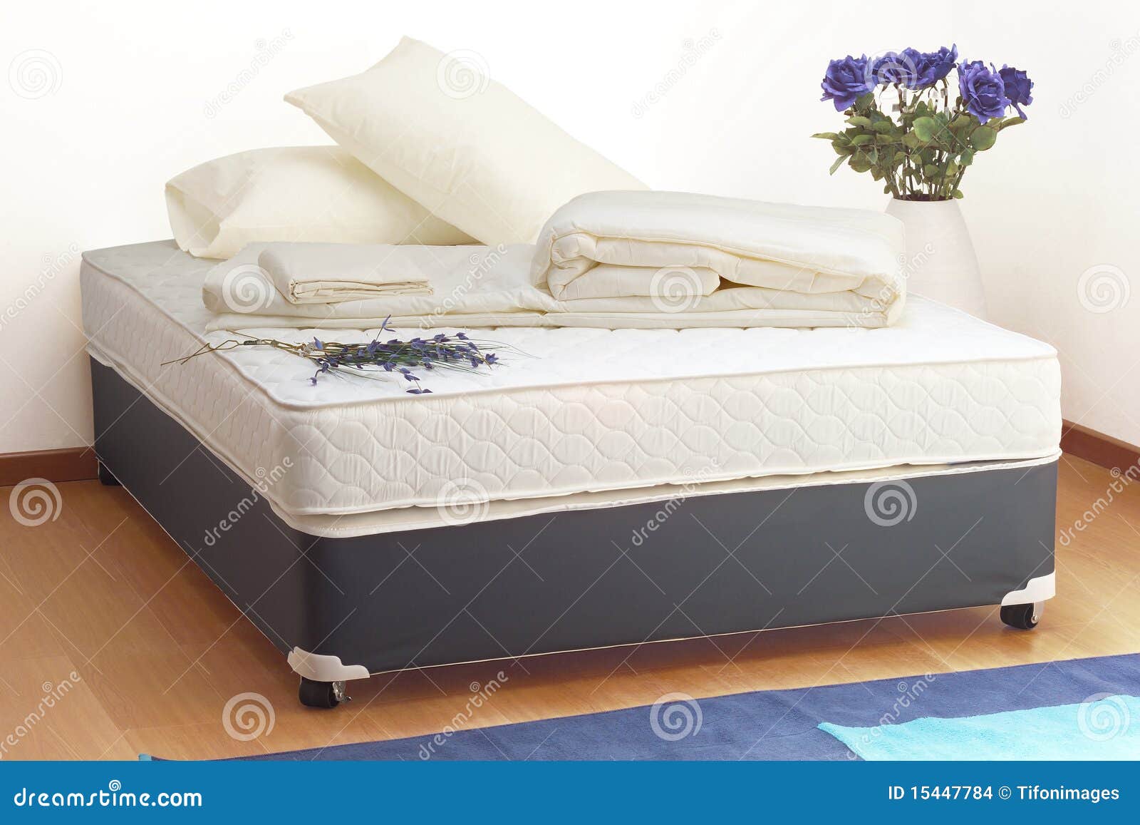 Mattress stock photo. Image of bedspread, domestic, pillows - 15447784