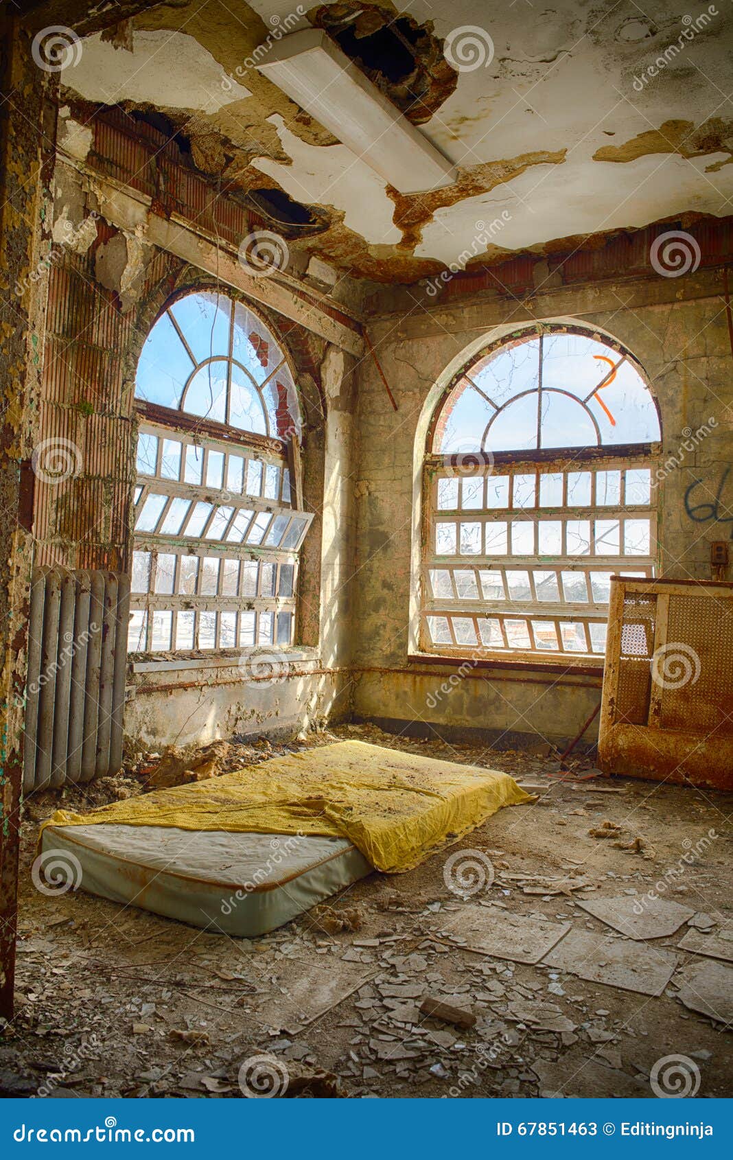 Mattress on Floor stock image. Image of building, destroyed - 67851463