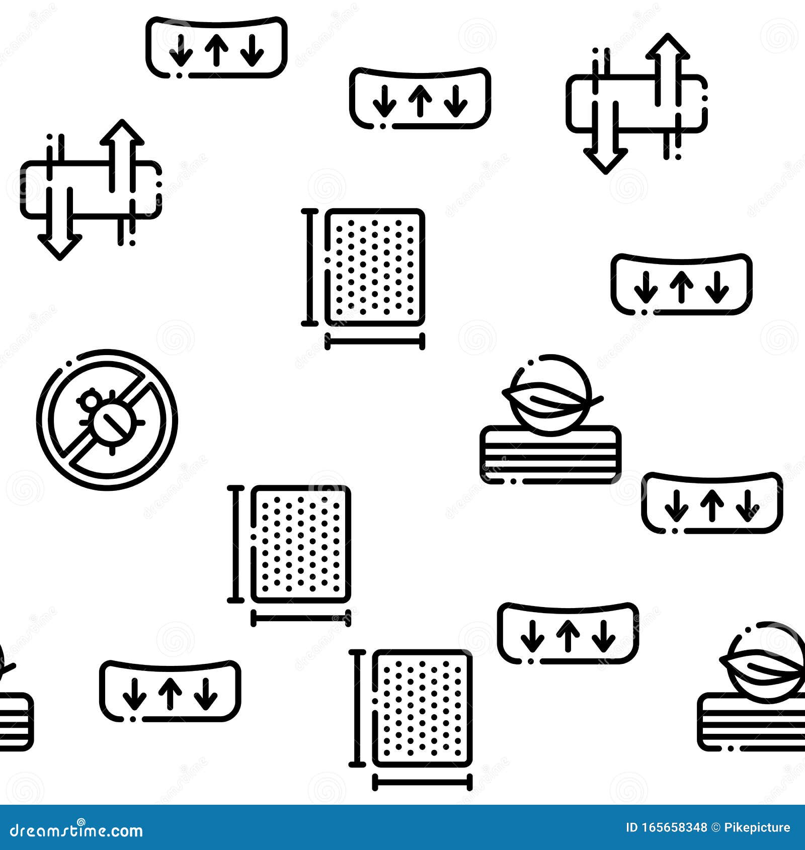 Mattress Orthopedic Seamless Pattern Vector Stock Vector - Illustration ...