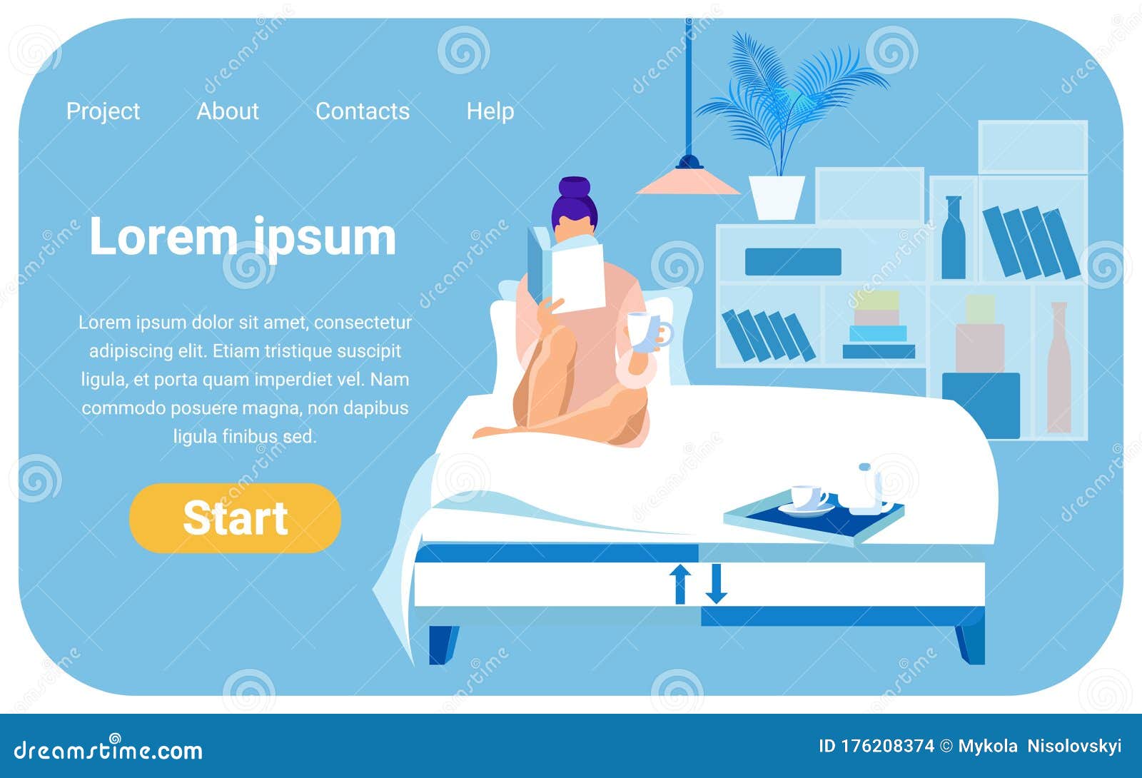 Mattress Store Flat Vector Page Design Template Stock Vector ...