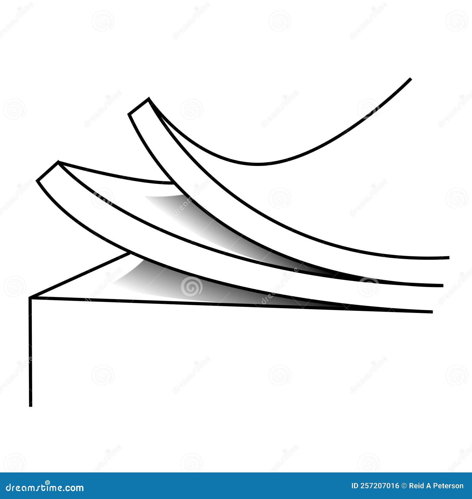 Layers Stacked Peel Away Object Drop Shadow Isolated Stock Illustration ...