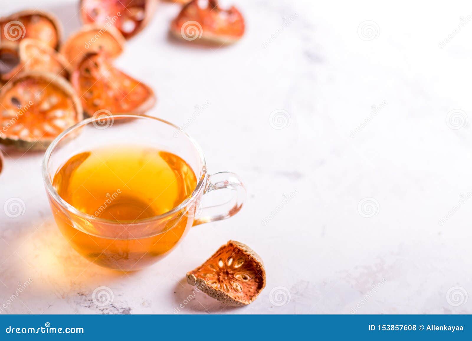 Matum Thai Tea. Bael Fruit Tea and Slices of Dried Bael Fruit Stock ...