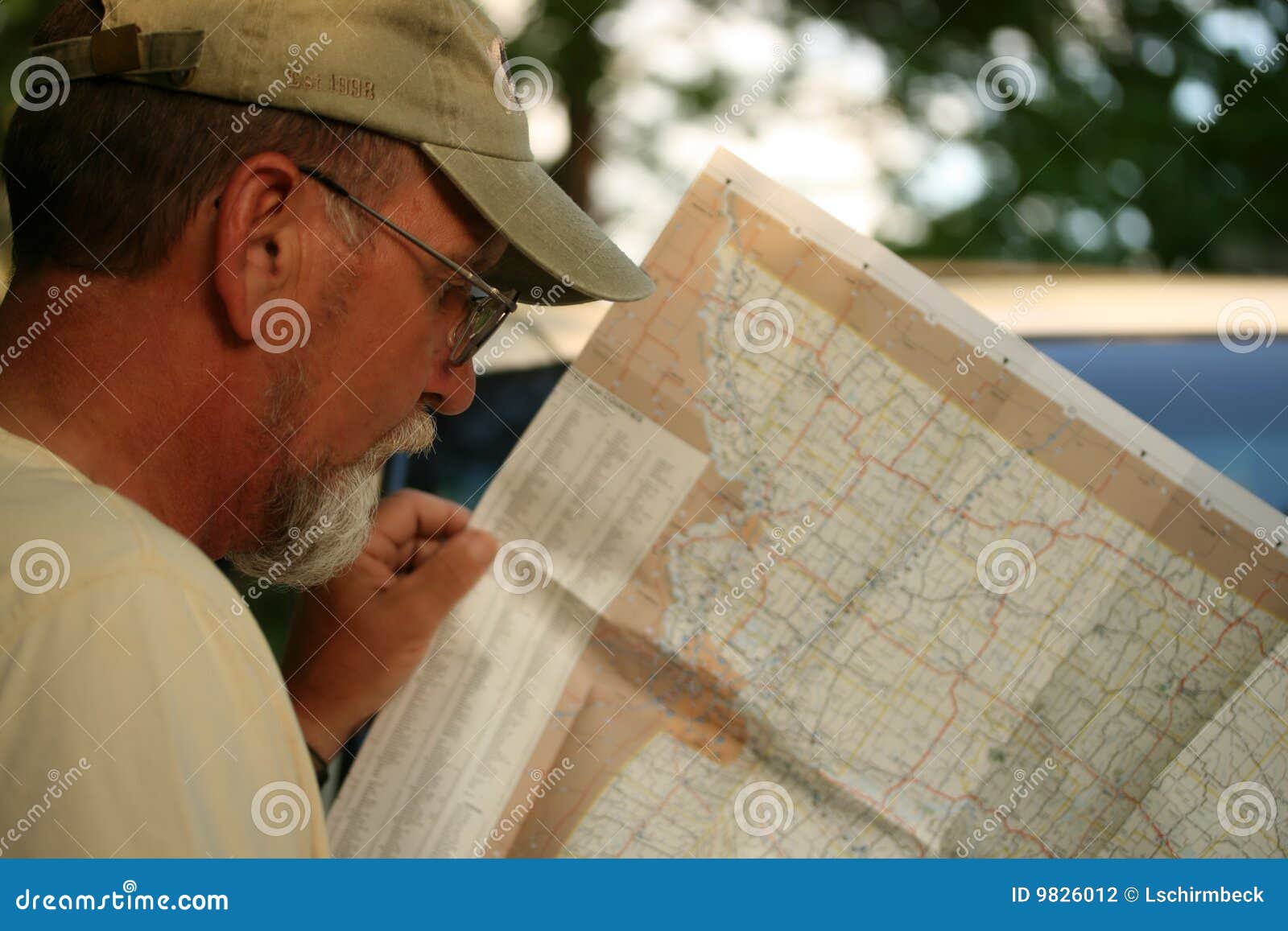 Mature Adult Man Looking at Map Stock Photo - Image of traveling, close ...