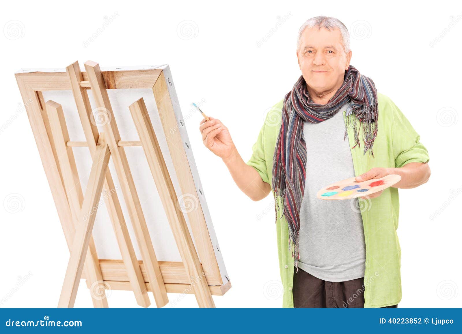 Mature Artist Drawing on an Easel Stock Photo - Image of mature ...