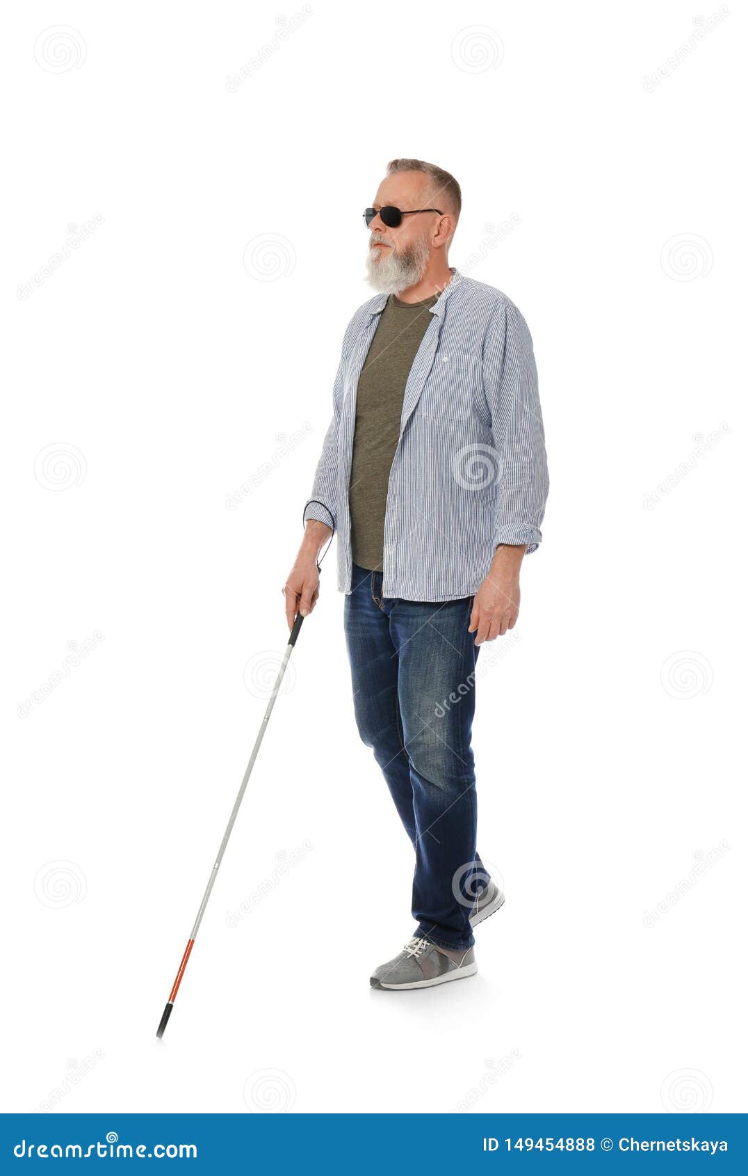 Blind Mature Man Reading Text Caption In Braille Over Toilet Door Stock ...
