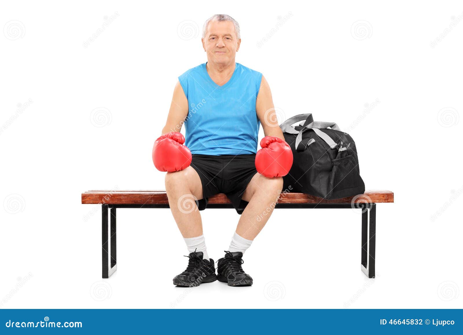 Mature Boxer Sitting on a Bench Stock Photo - Image of instructor ...