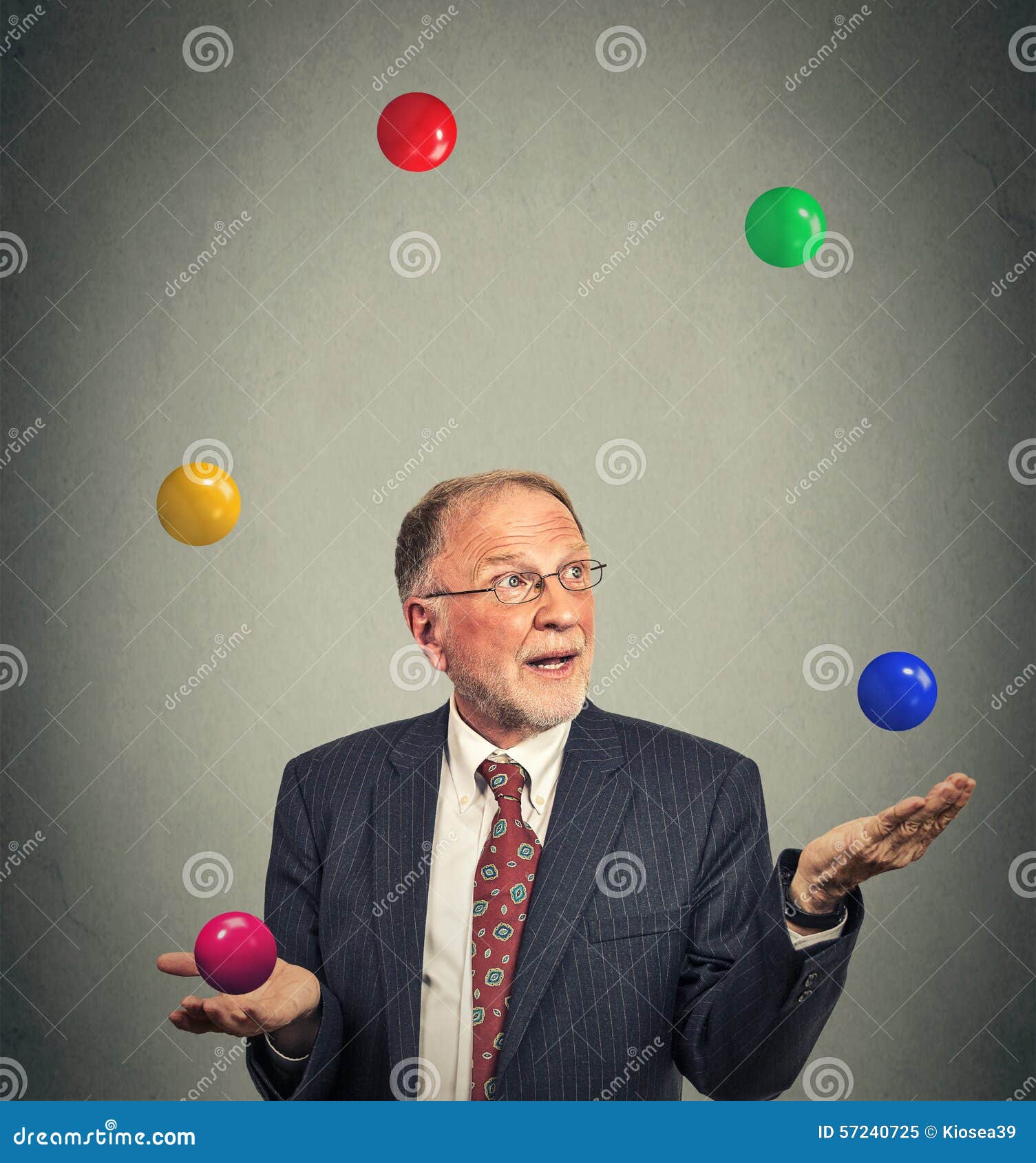 Mature Business Man Juggling Multitasking Stock Image - Image of ...