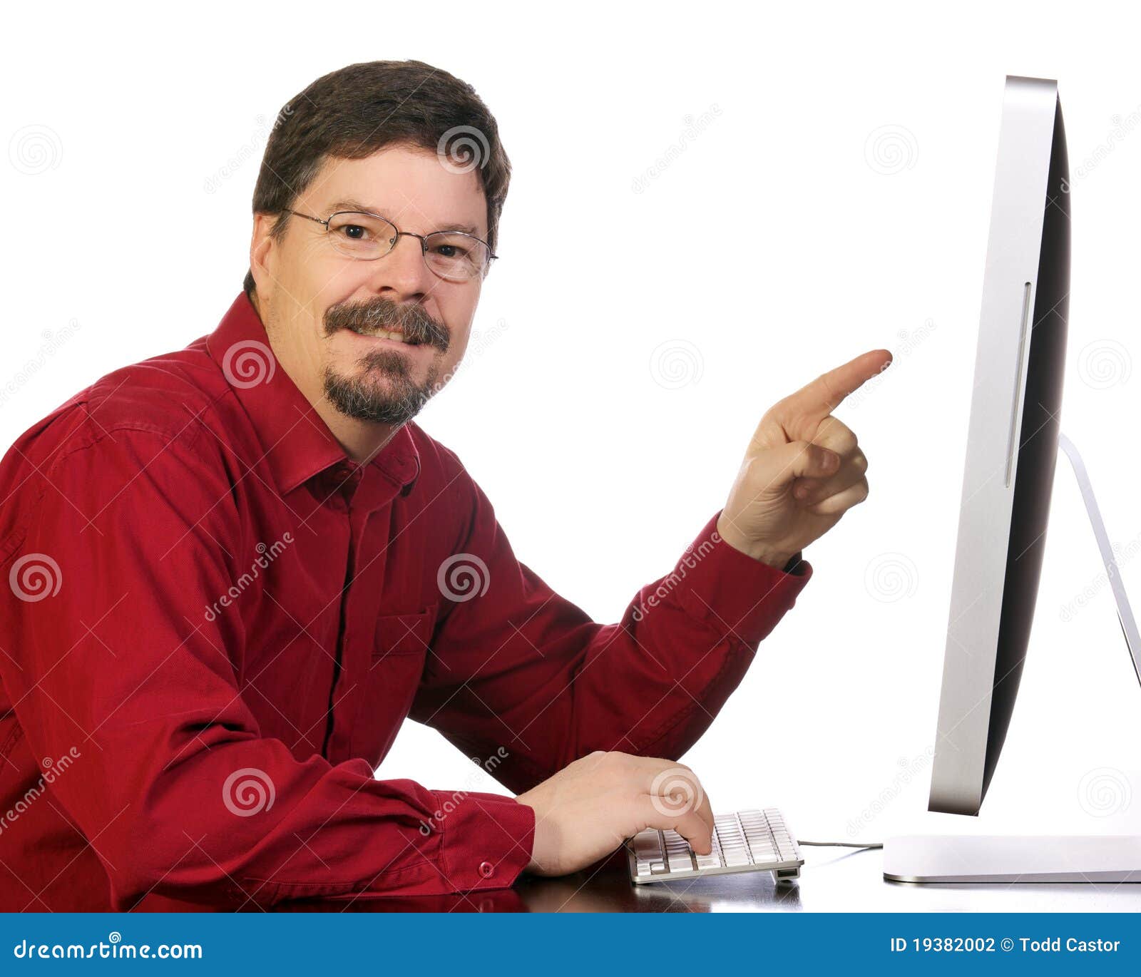 Mature Business Man Working on the Computer Stock Photo - Image of ...