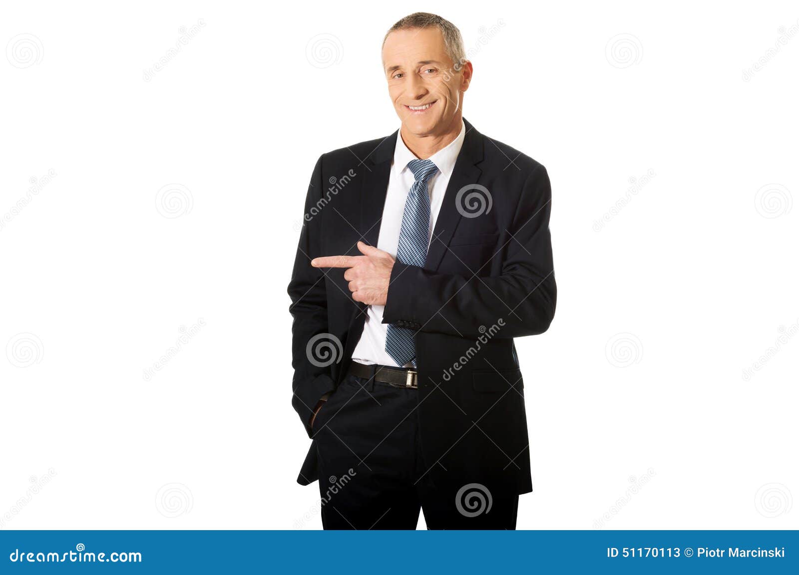 Mature Businessman Pointing To the Left Stock Image - Image of ...