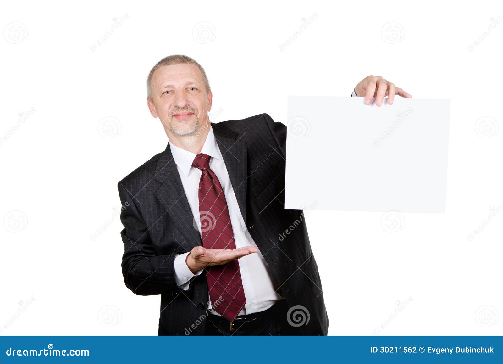 Businessman Showing Blank Sheet of Paper Stock Photo - Image of paper ...