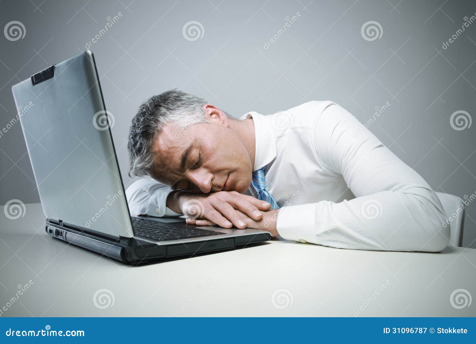 Mature Businessman Sleeping Stock Image - Image of office, real: 31096787