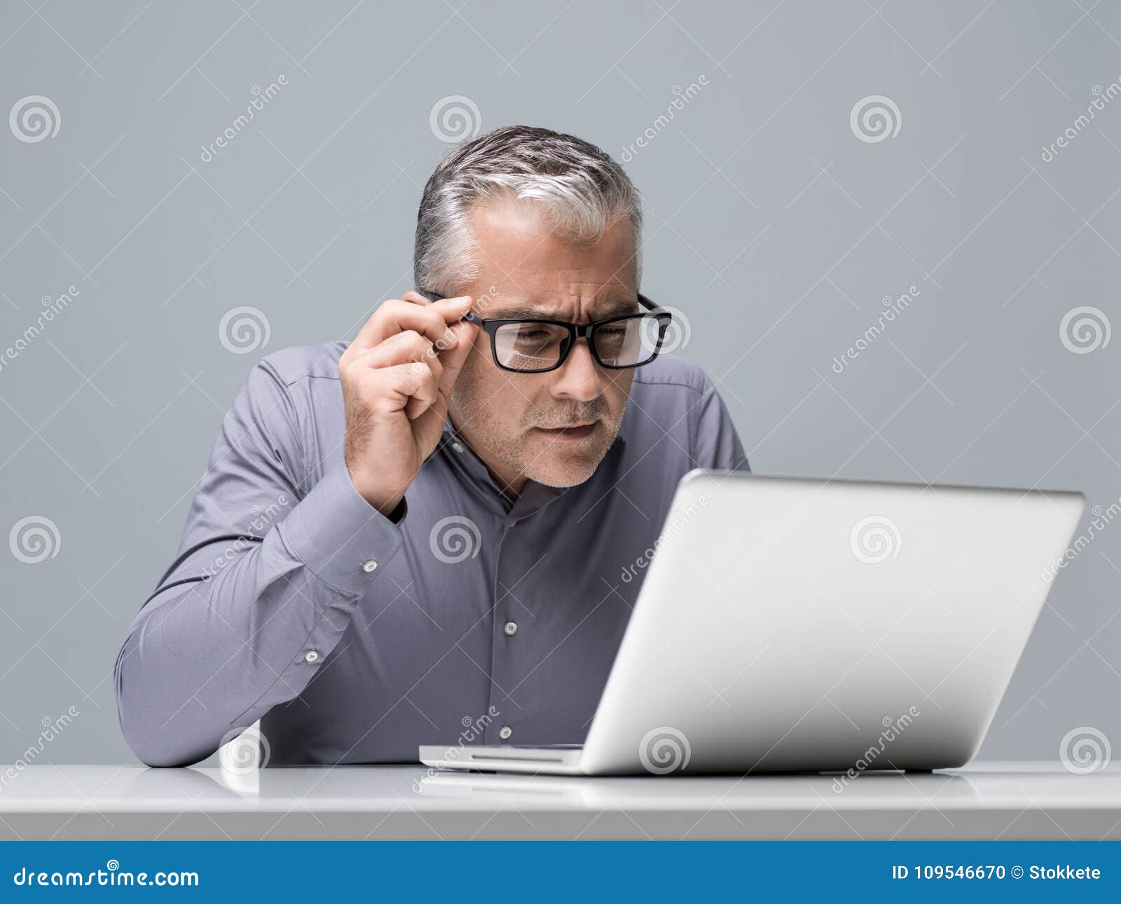 Businessman Having Vision Problems Stock Photo - Image of adult ...