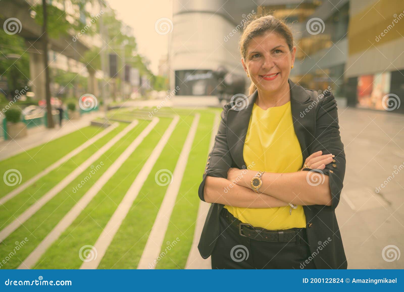 Mature Businesswoman Exploring The City Of Bangkok Thailand Stock