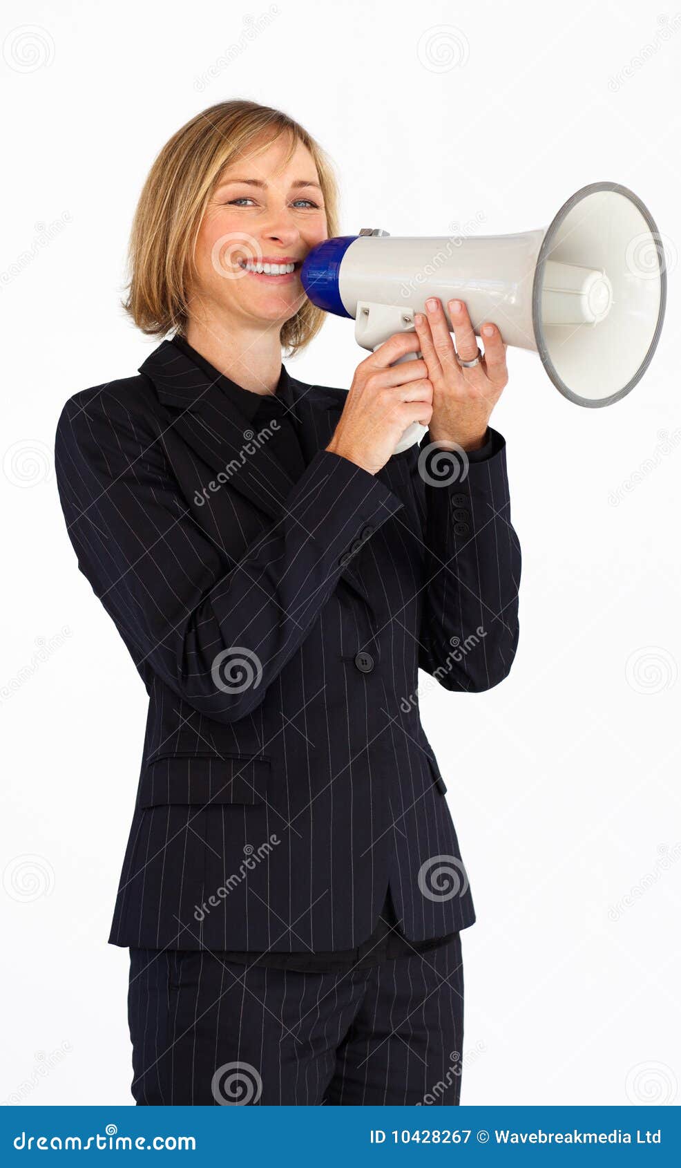 Mature Businesswoman with a Megaphone Stock Image - Image of adult ...