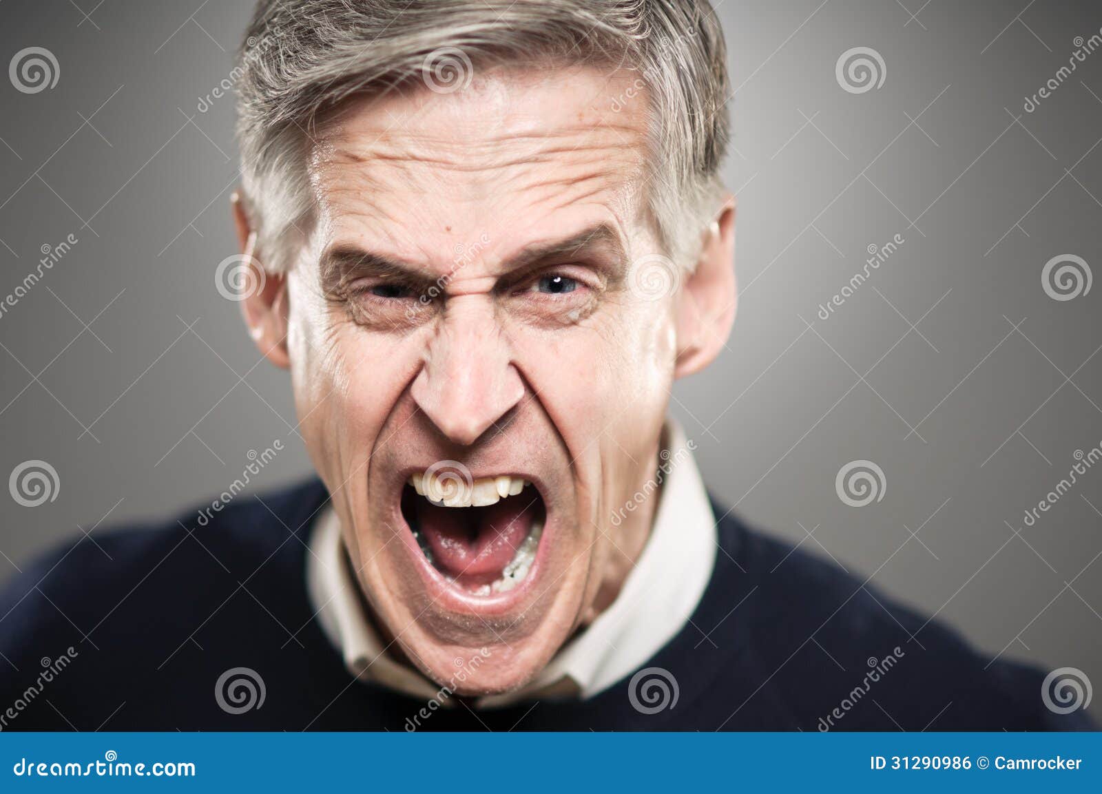 Mature Caucasian Man with an Angry Stare Stock Photo - Image of quiet ...