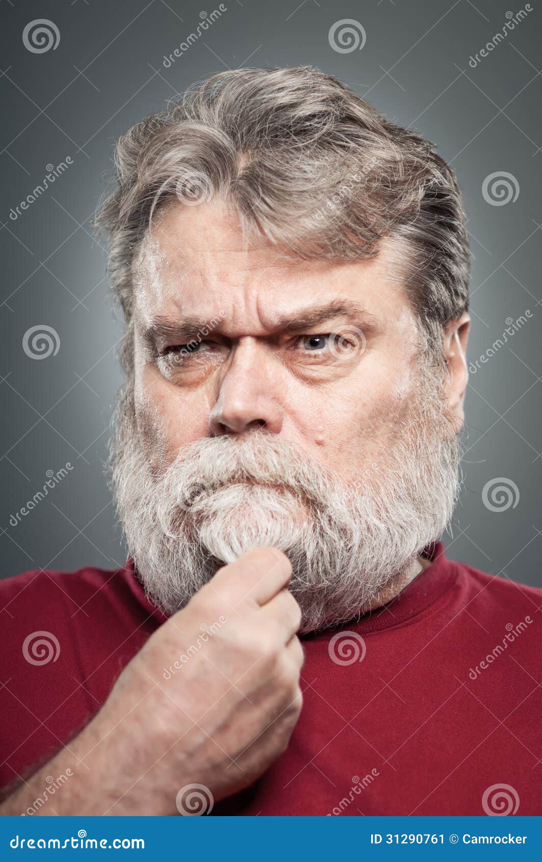 Mature Caucasian Man Making a Decision Stock Image - Image of gray ...