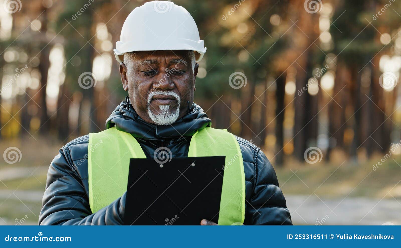 Mature Concentrated Forestry Engineer Technician Forester in Protective ...