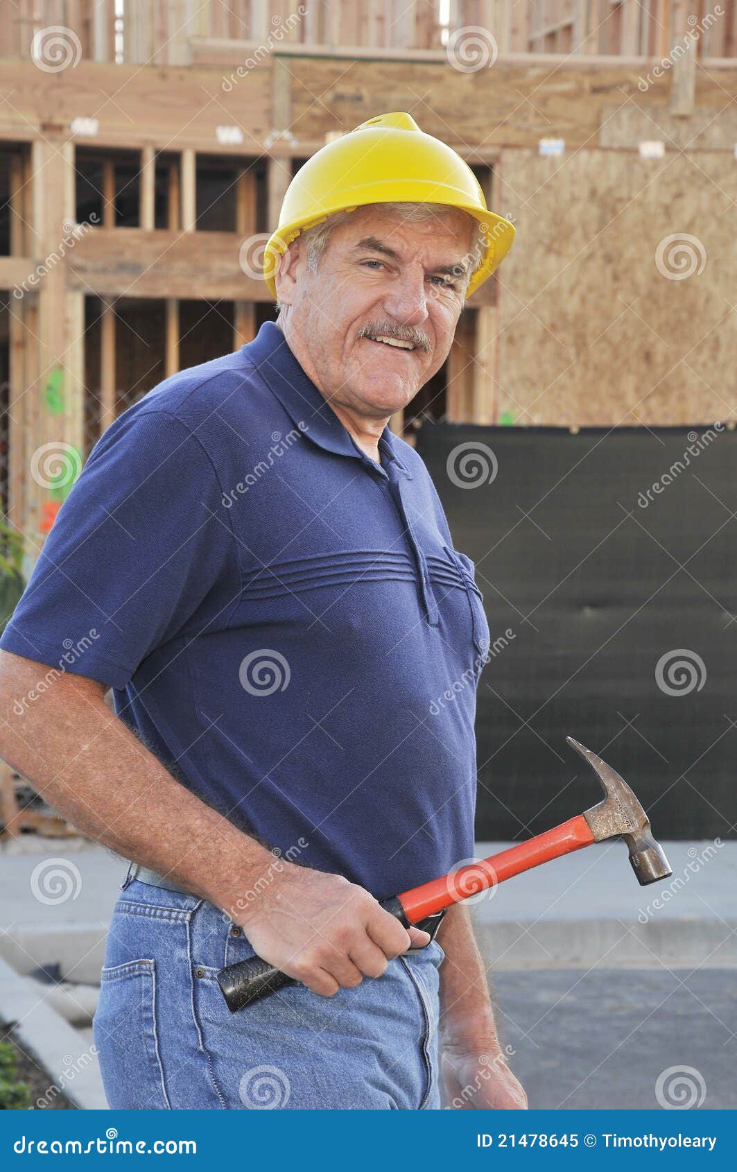 Mature Construction Worker stock image. Image of hardhat - 21478645