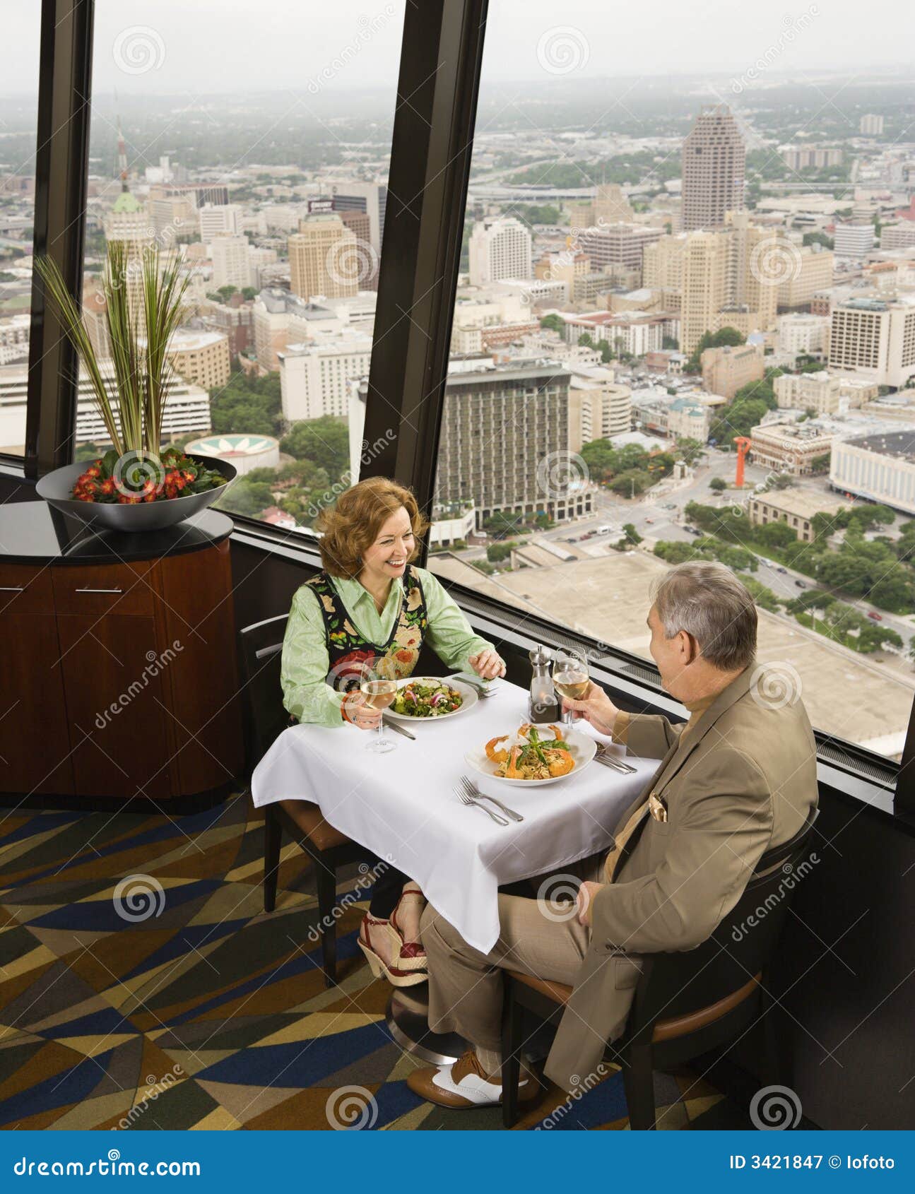 Mature couple dining. stock image. Image of aged, dating - 3421847
