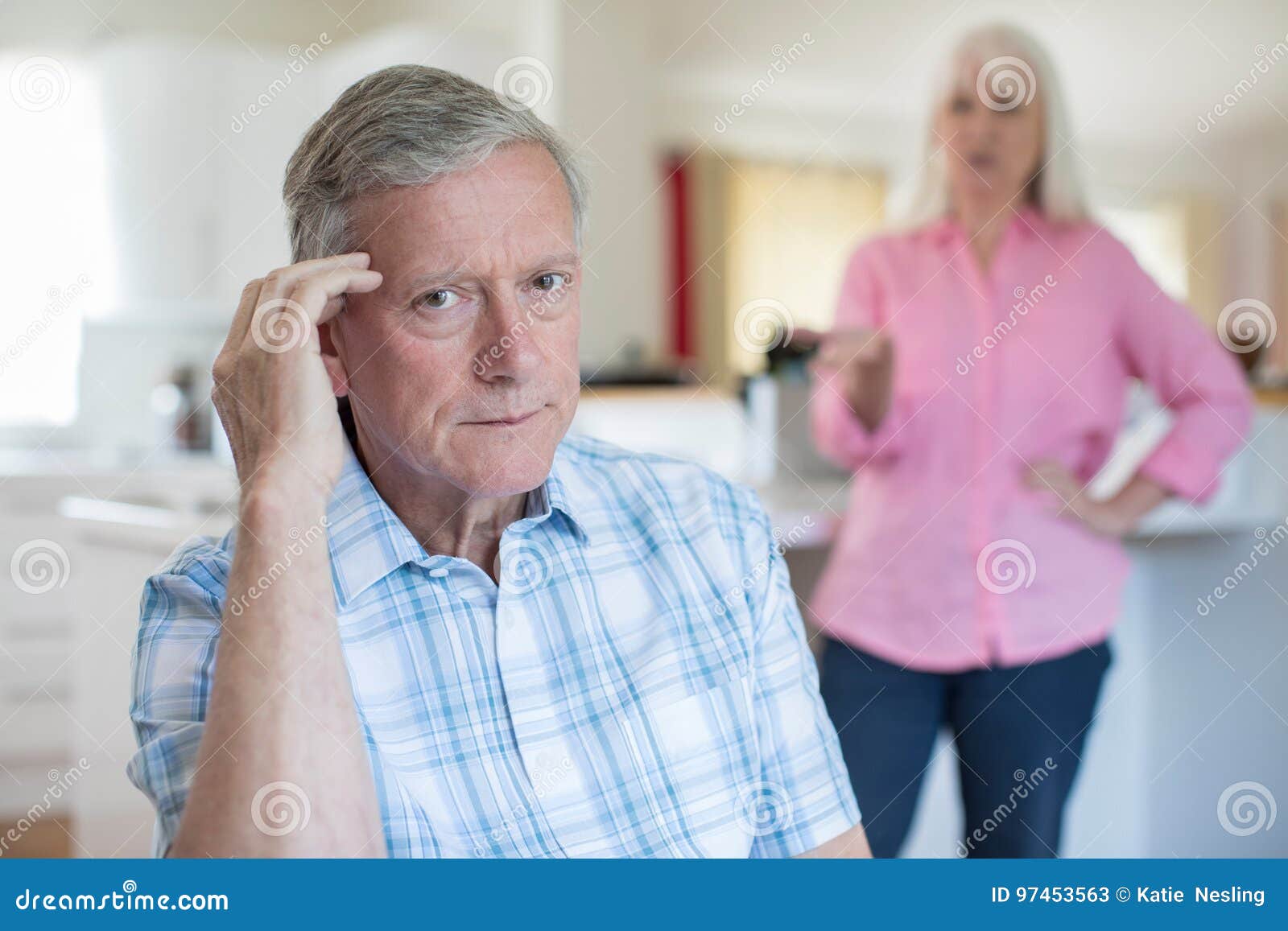 Mature Couple Having Argument at Home Stock Image - Image of mature ...