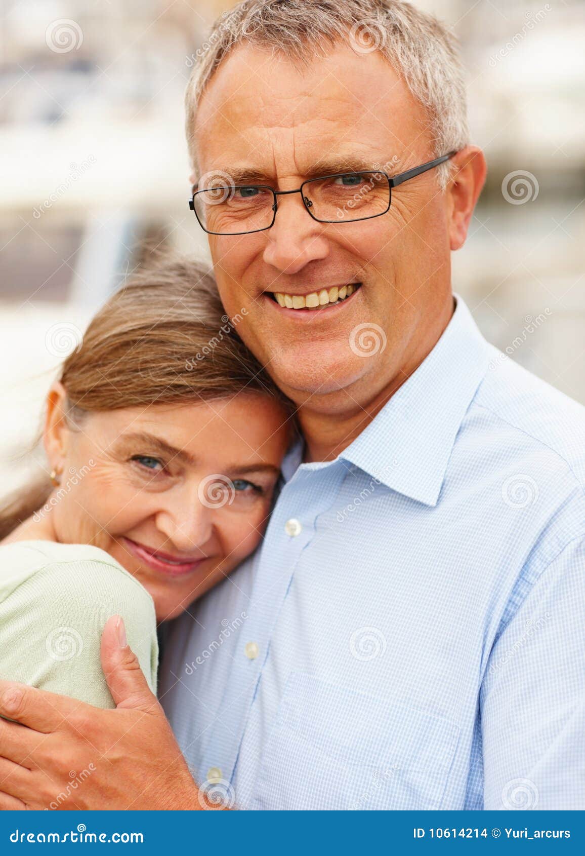 Mature Couple Hugging Eachother Outdoors Stock Photo - Image of loving ...
