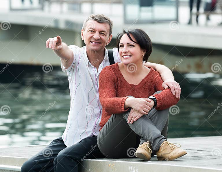 Mature Couple Hugging Outdoors At Spring Day Stock Image Image Of Bridge Couple 90234375 5423