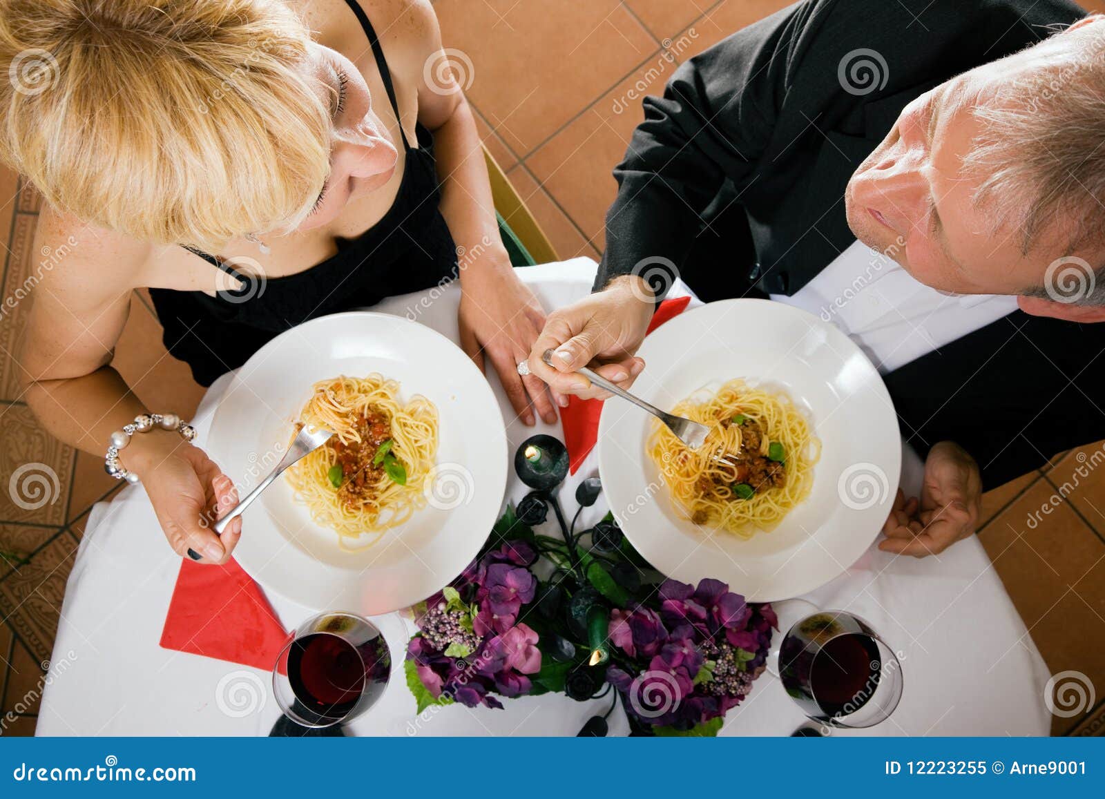 Mature Couple Romantic Dinner Stock Image - Image of table ...