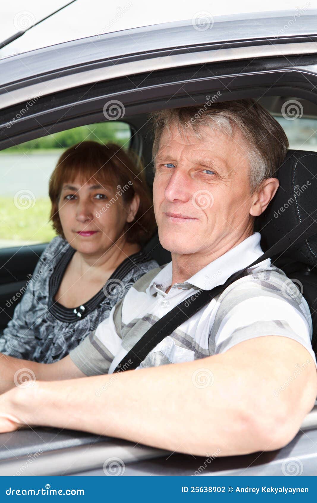 Mature Couple Sitting in Car Stock Photo - Image of happiness, couple ...