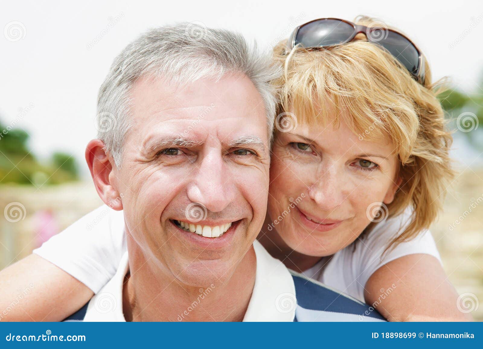 Mature Couple Smiling and Embracing Stock Image - Image of back ...