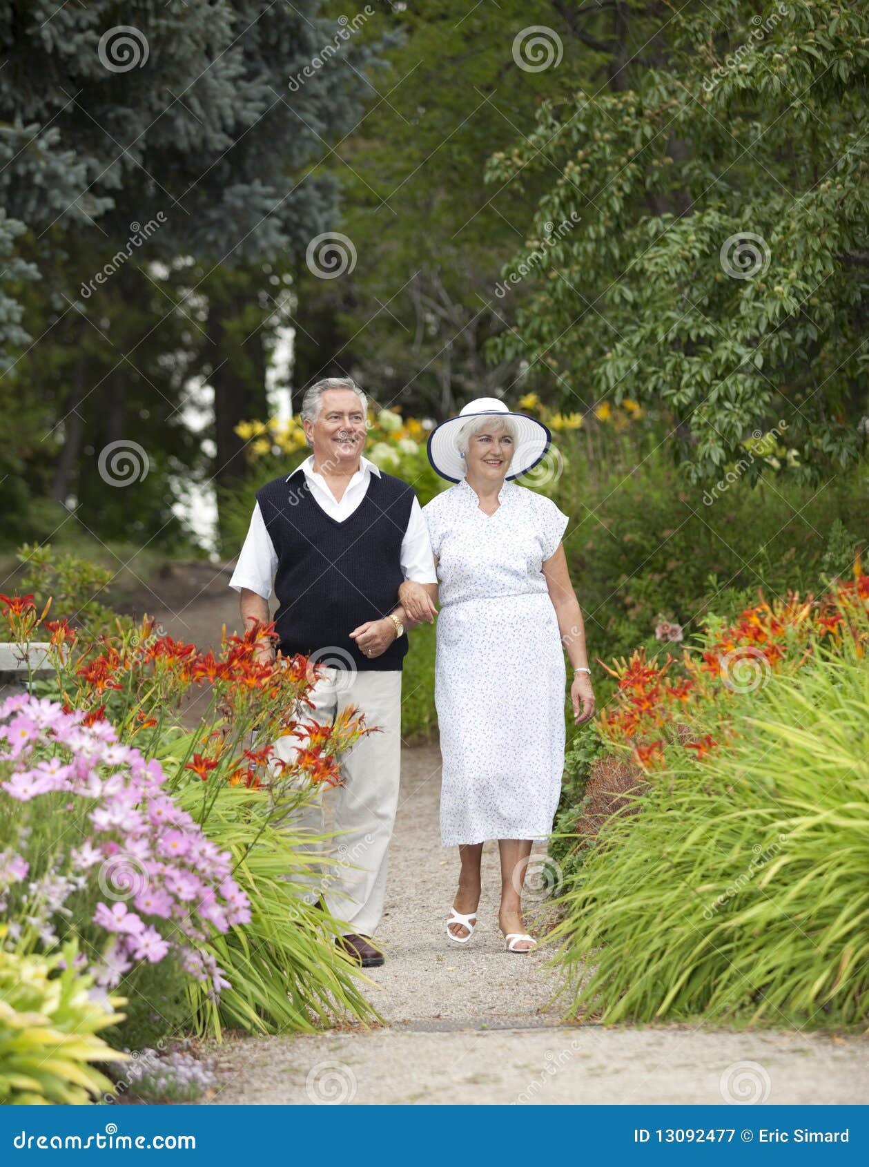 Mature Couple Strolling in Park Stock Image - Image of lifestyle ...