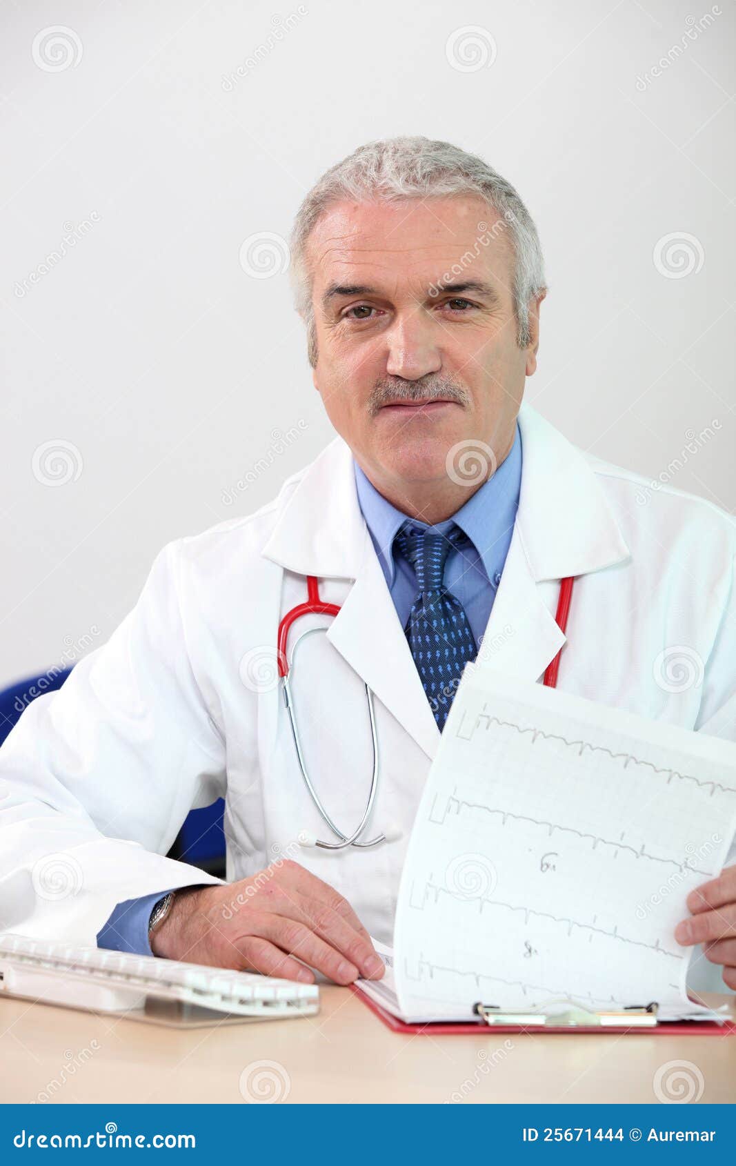 Mature Doctor with Clipboard Stock Photo - Image of clinical, medical ...