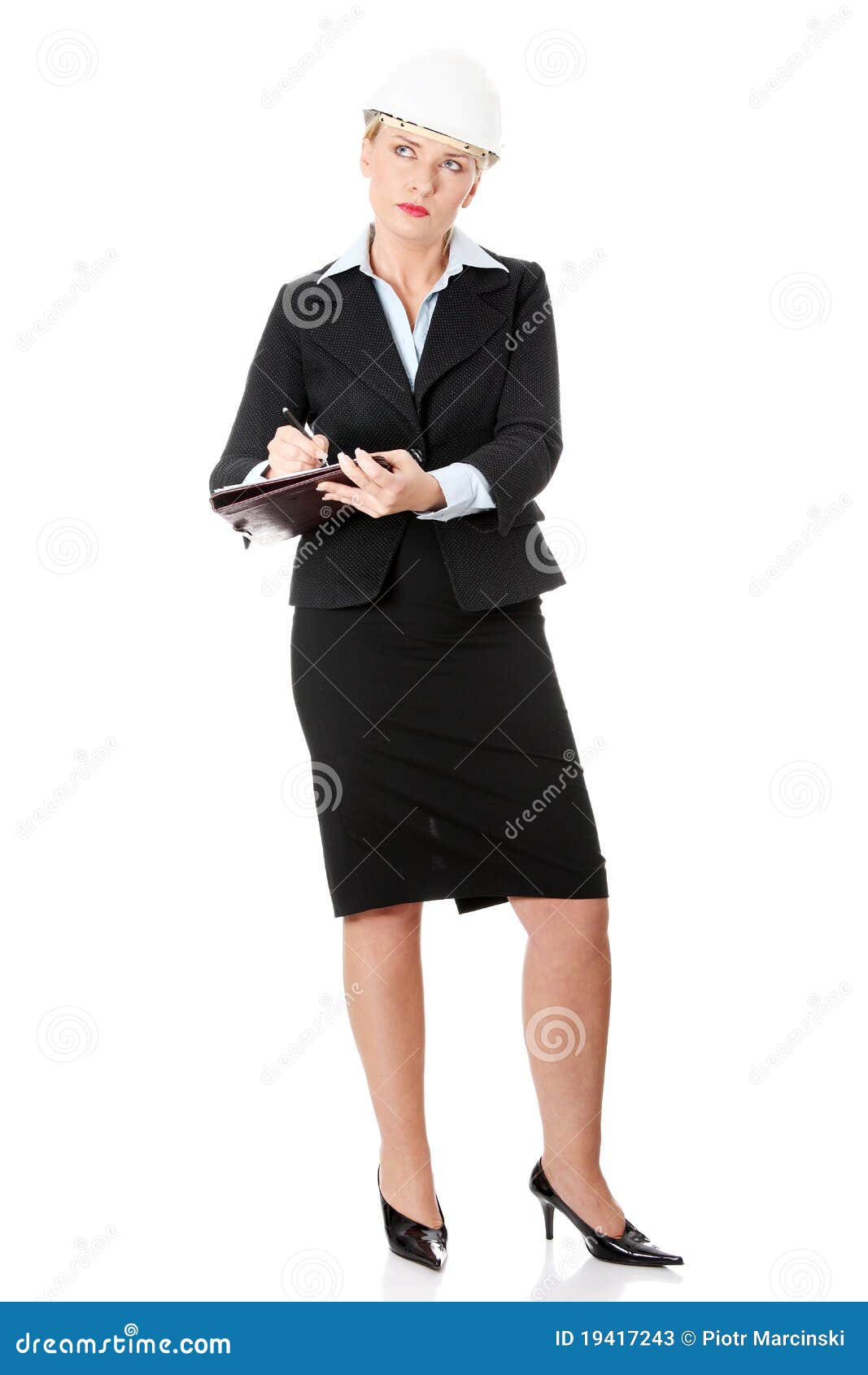 Mature engineer woman. stock image. Image of document - 19417243