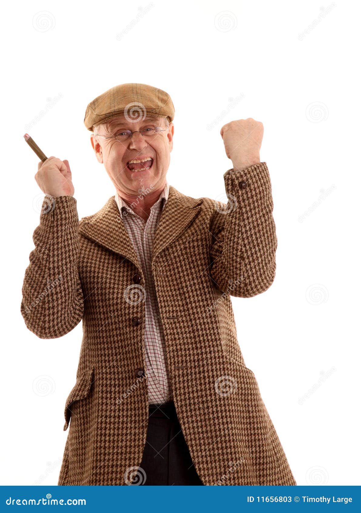 Mature English Countryman Cheering Stock Image - Image of cheer, white ...