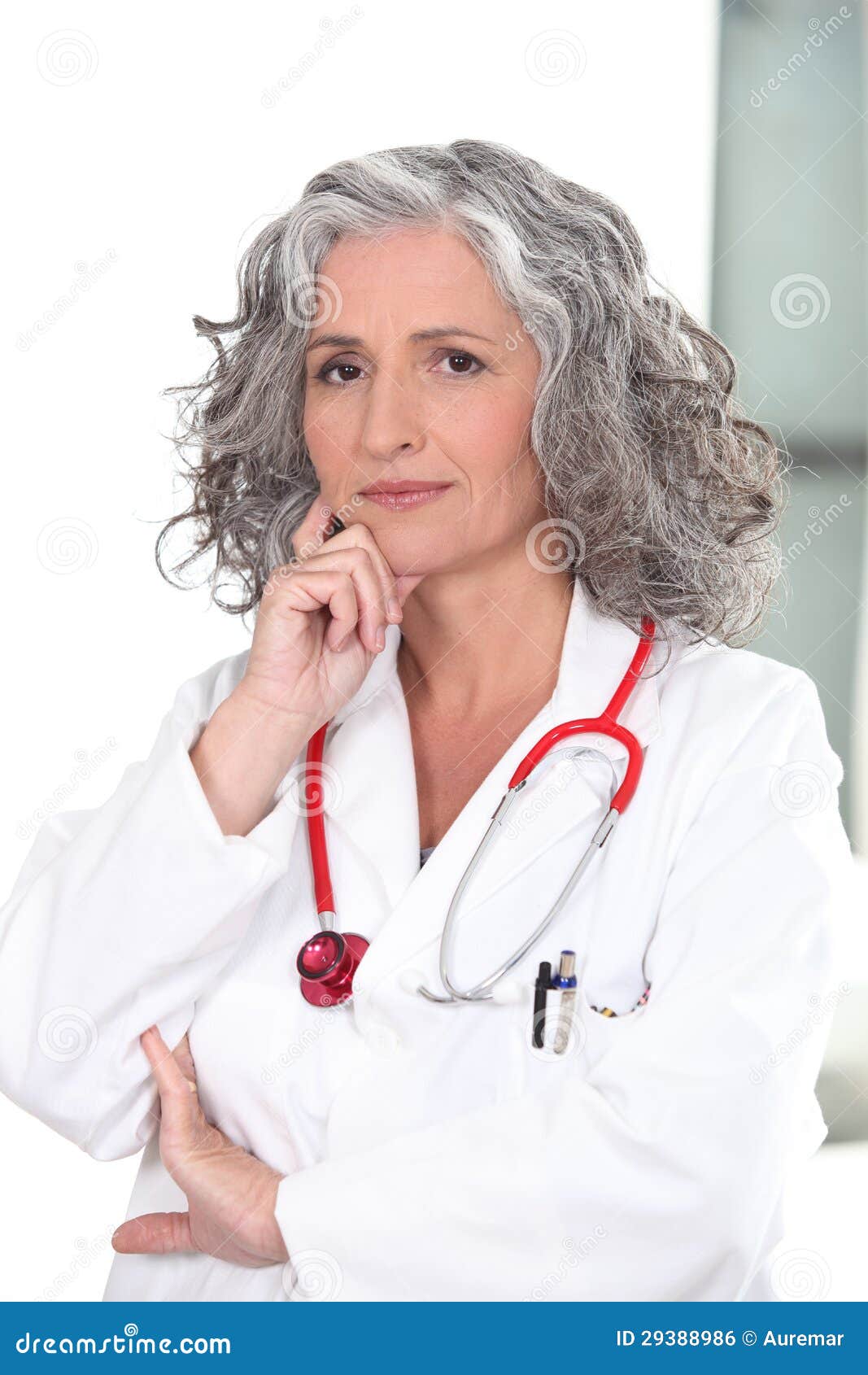 Mature female doctor stock photo. Image of folded, happy - 29388986