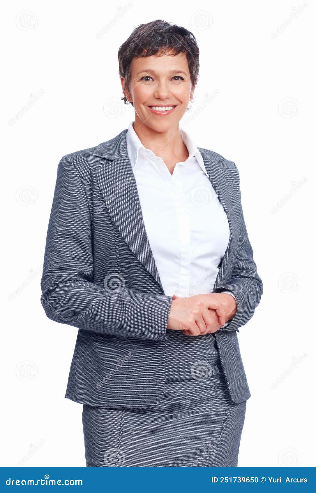Mature Female Executive Smiling. Mature Female Executive Smiling Over ...