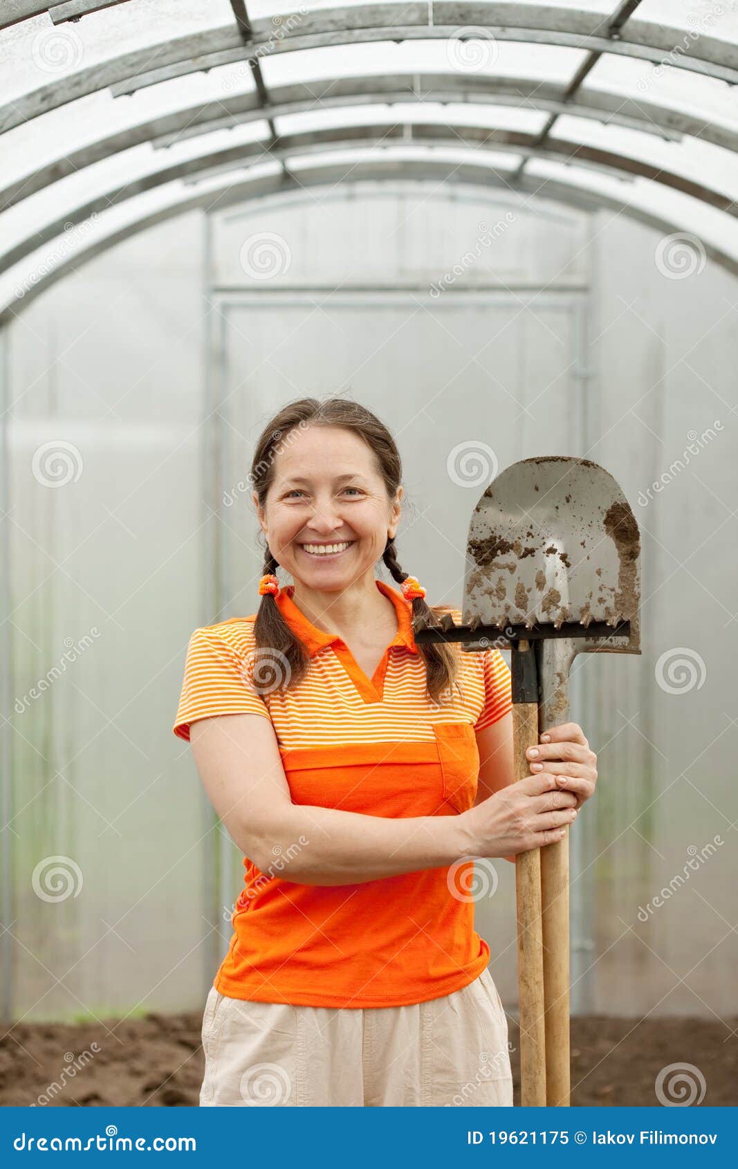 Mature Gardener in Greenhouse Stock Image - Image of gardener, indoor ...