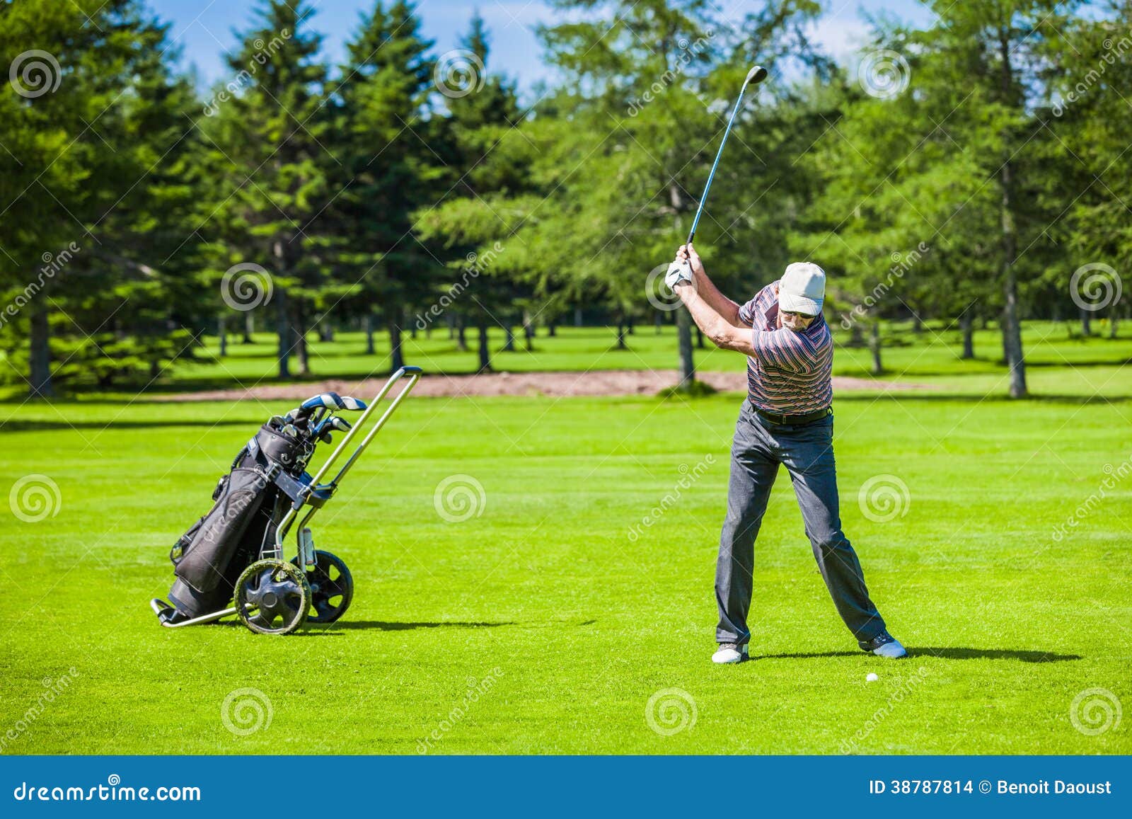 Mature Golfer on a Golf Course Stock Photo - Image of game, birdie ...