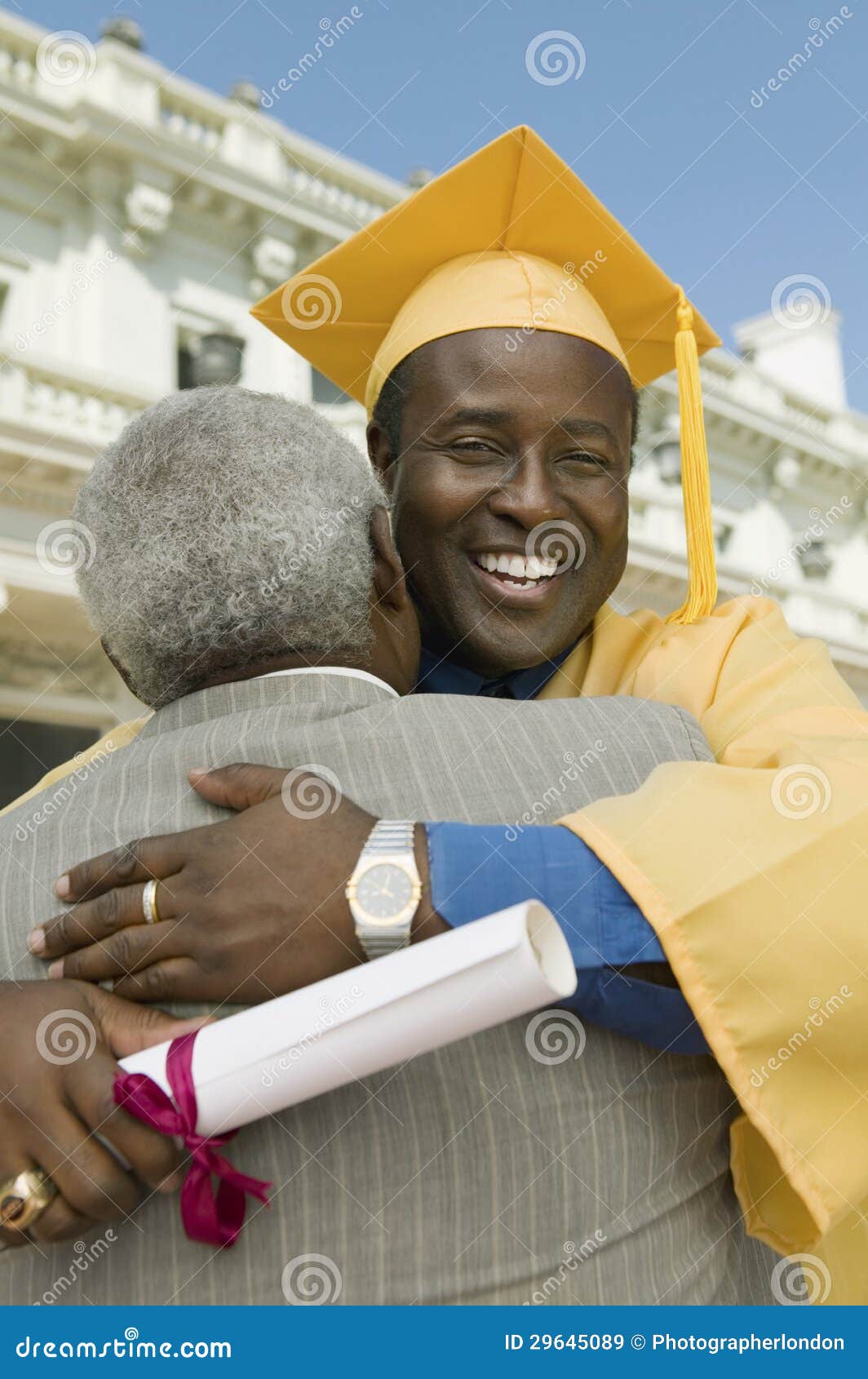 Mature Graduate Hugging Father Stock Image - Image of mature, embracing ...
