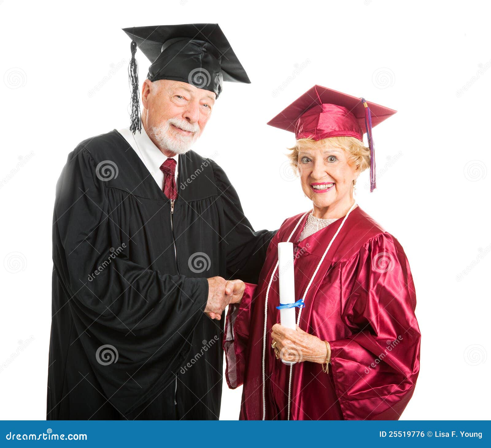 Mature Graduate Receives Diploma Stock Photo - Image of giving, person ...
