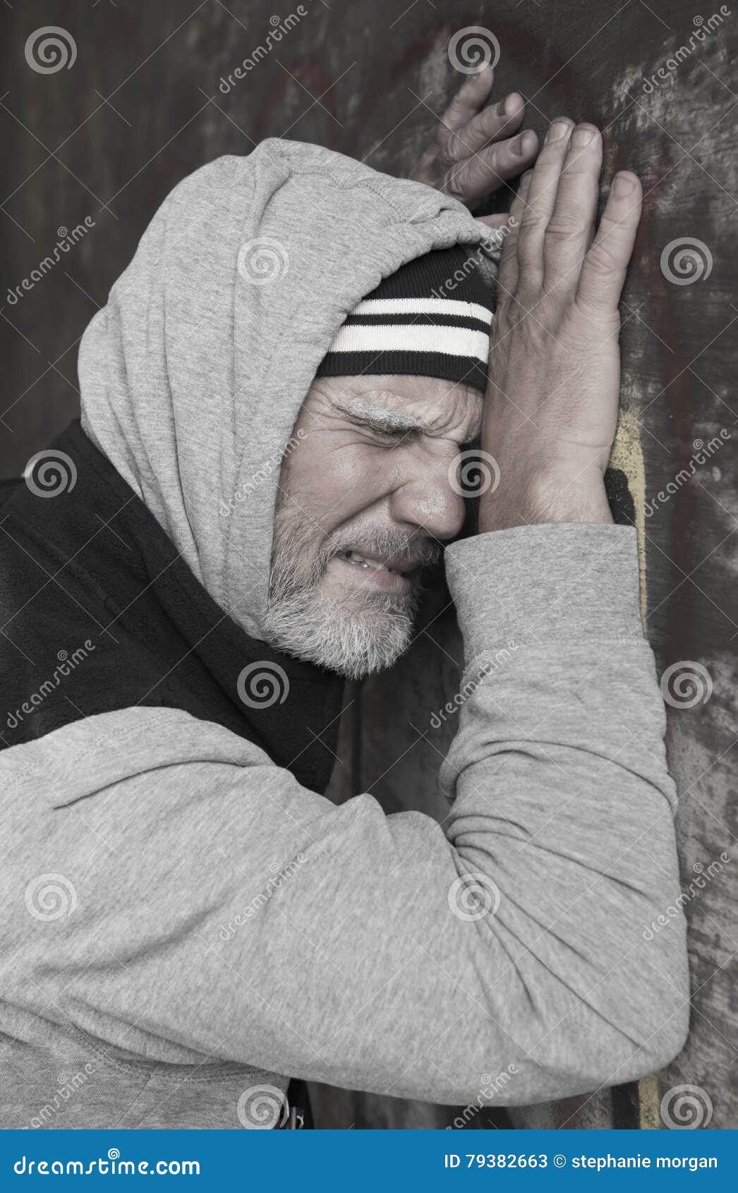 Mature Homeless Crying and Distressed Stock Image - Image of lonely ...