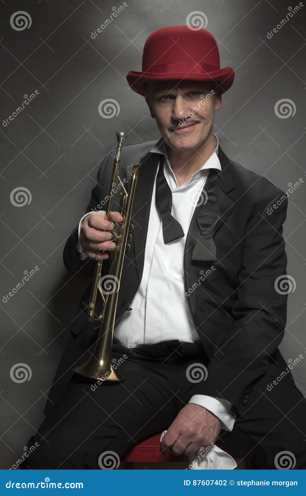 Mature Jazz Man with a Trumpet Stock Photo - Image of blues, musician ...
