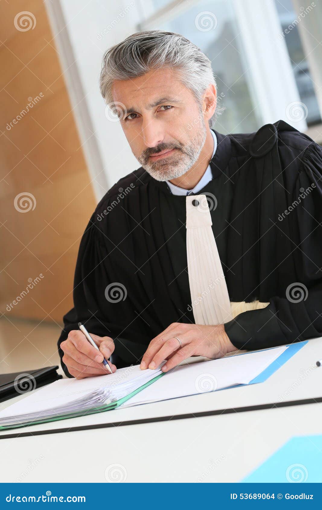 Mature Lawyer Working at His Office Stock Photo - Image of serious ...