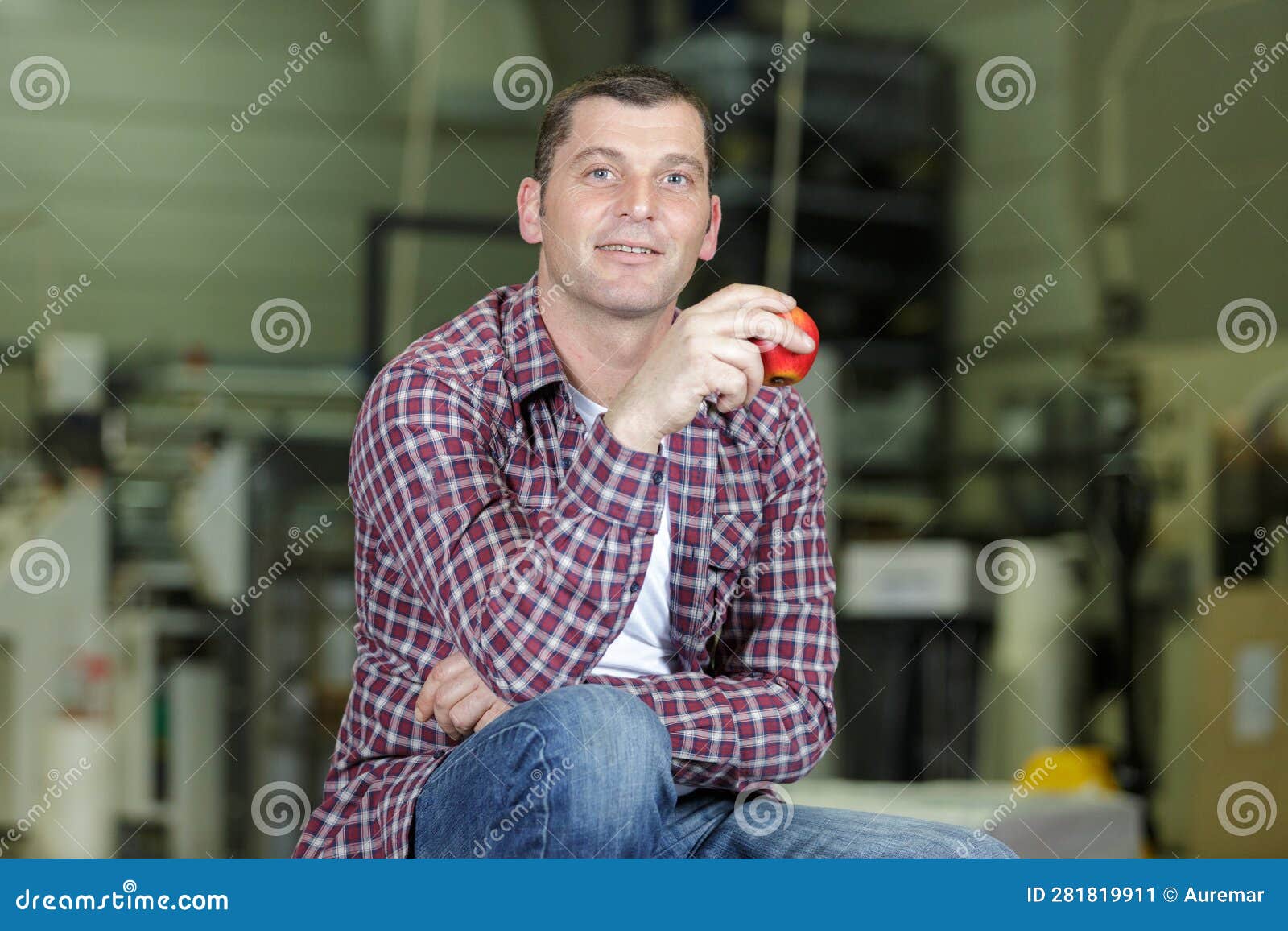 Mature Male Factory Worker on Break Stock Image - Image of work ...