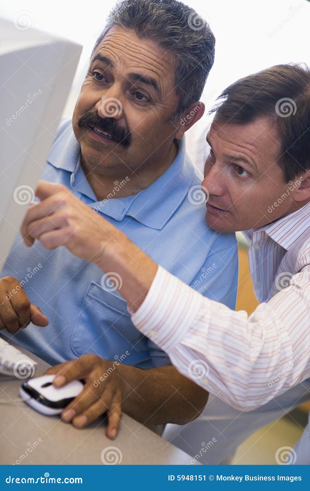 Mature Male Student Learning Computer Skills Stock Image - Image of ...