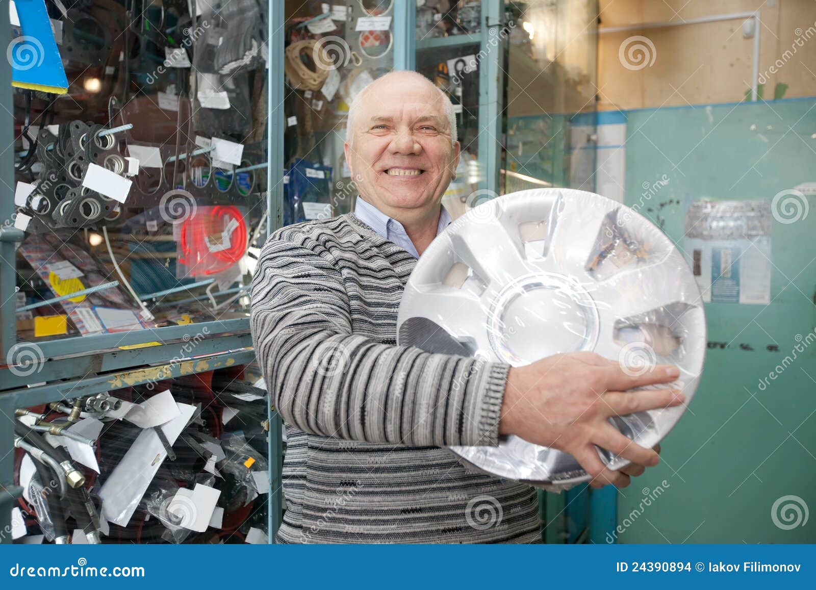 Mature Man in Auto Parts Store Stock Photo - Image of auto, commerce ...