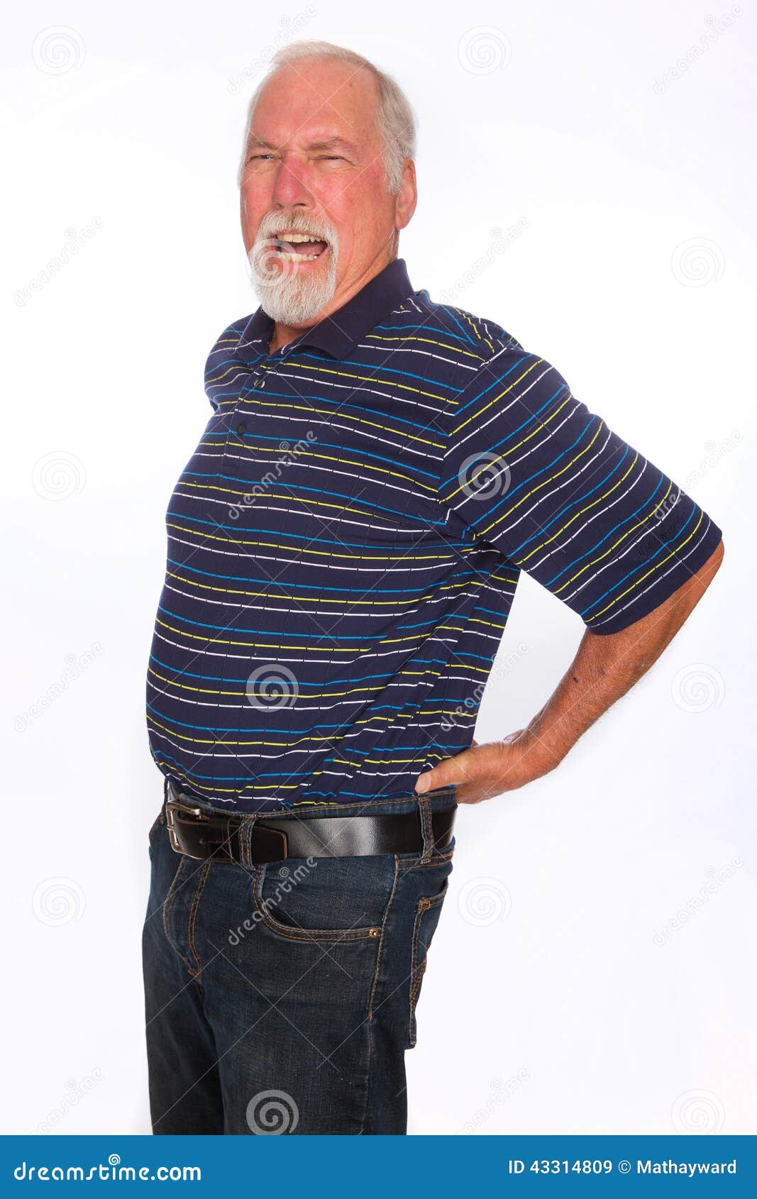 Mature man with back pain stock image. Image of beard - 43314809