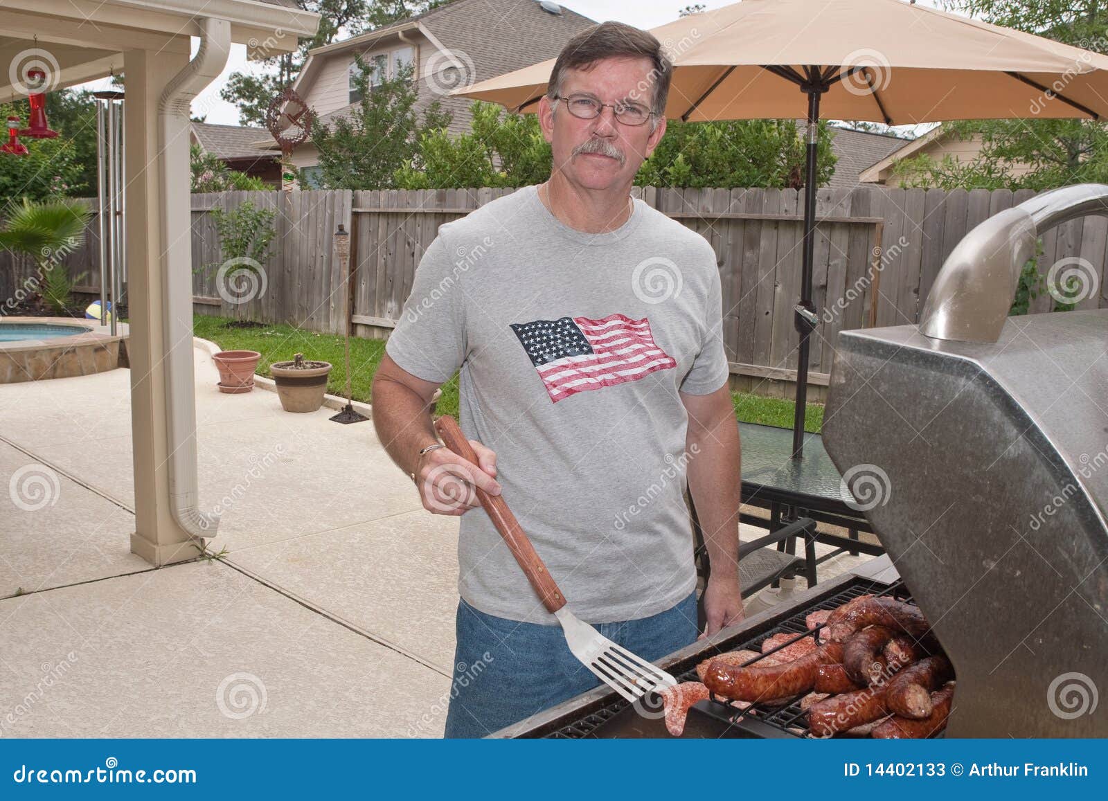 Mature man barbecuing stock image. Image of chef, beef - 14402133